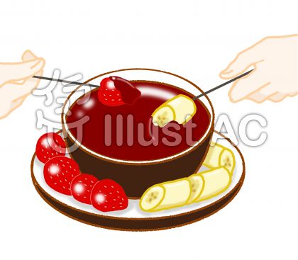 チョコフォンデュイラスト - No: 1337811／無料イラストなら「イラストAC」