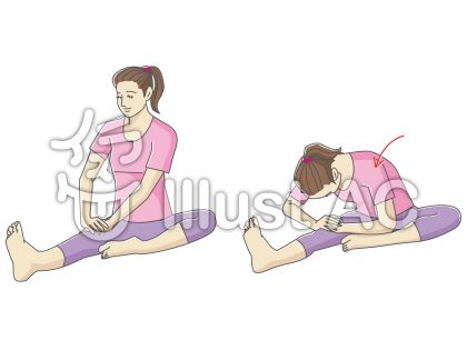 ストレッチストレッチ_6Sイラスト - No: 2170674／無料イラストなら「イラストAC」